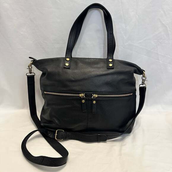 Aspen | Bags | Aspen Purse Tote Black Pebbled Leather Crossbody And ...